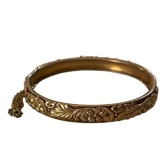 Vintage | Jewelry | Vintage Floral Vine Raised Texturebangle | Poshmark